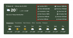 Weather Horizontal View – Location Weather Demos