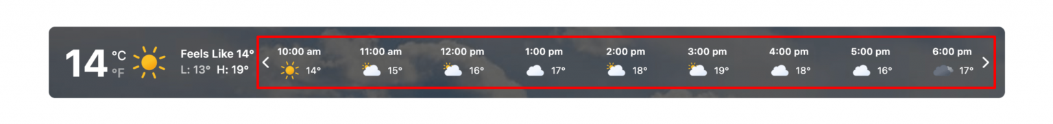 Weather Horizontal View – Location Weather Demos