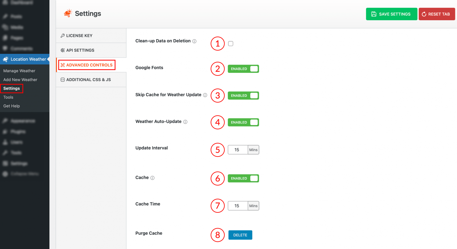Advanced Controls – Location Weather Docs