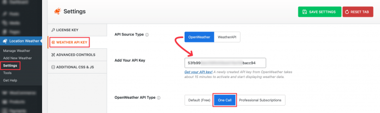 Get Your Weather API Key – Location Weather Docs