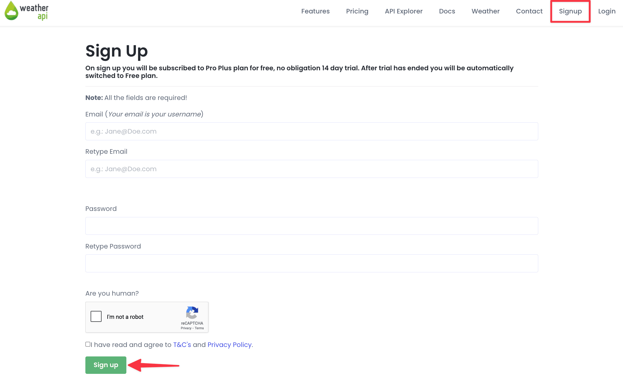 Get Your Weather API Key – Location Weather Docs