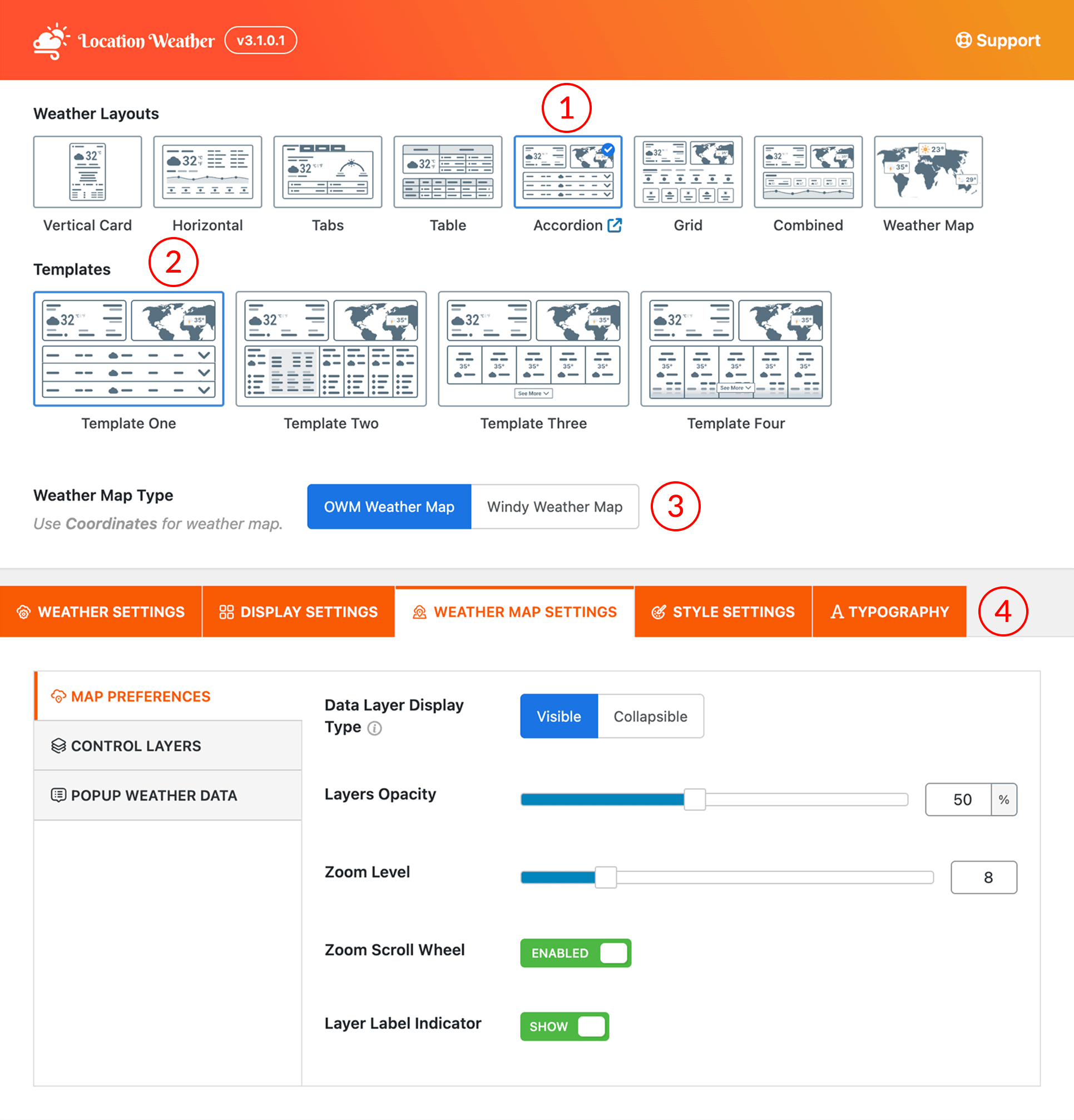 How to show the Weather Forecast in a unique accordion style with the Weather Map? – Location ...